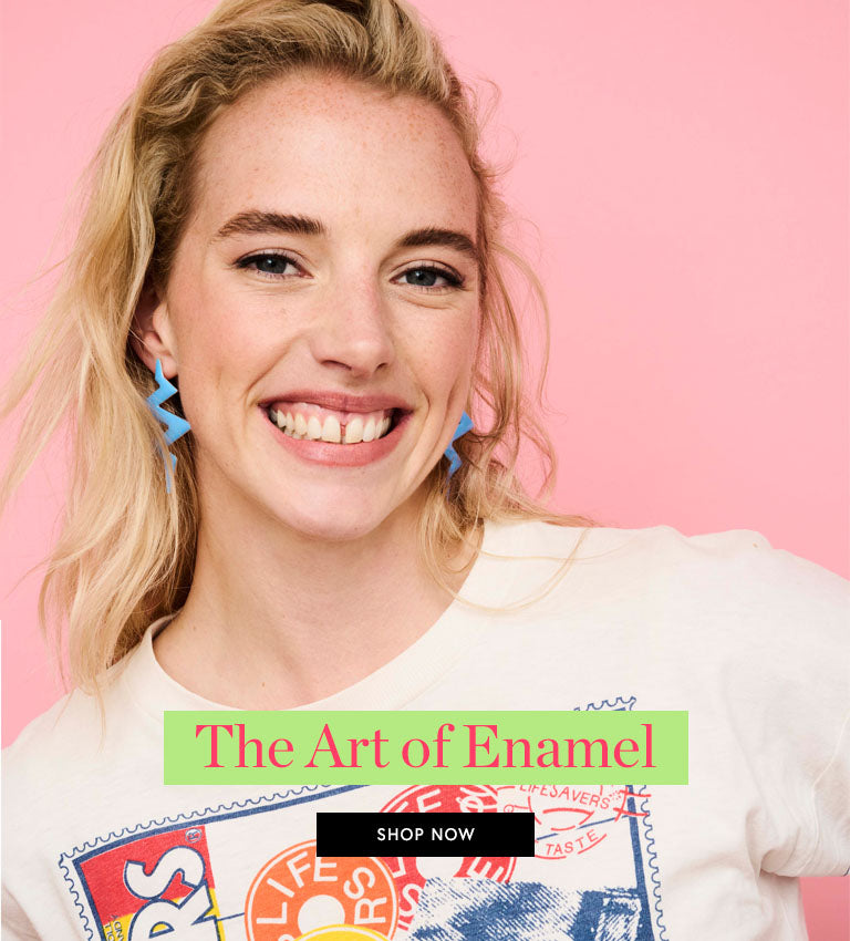 Enamel Earrings | Coloured Enamel Earrings – Toolally