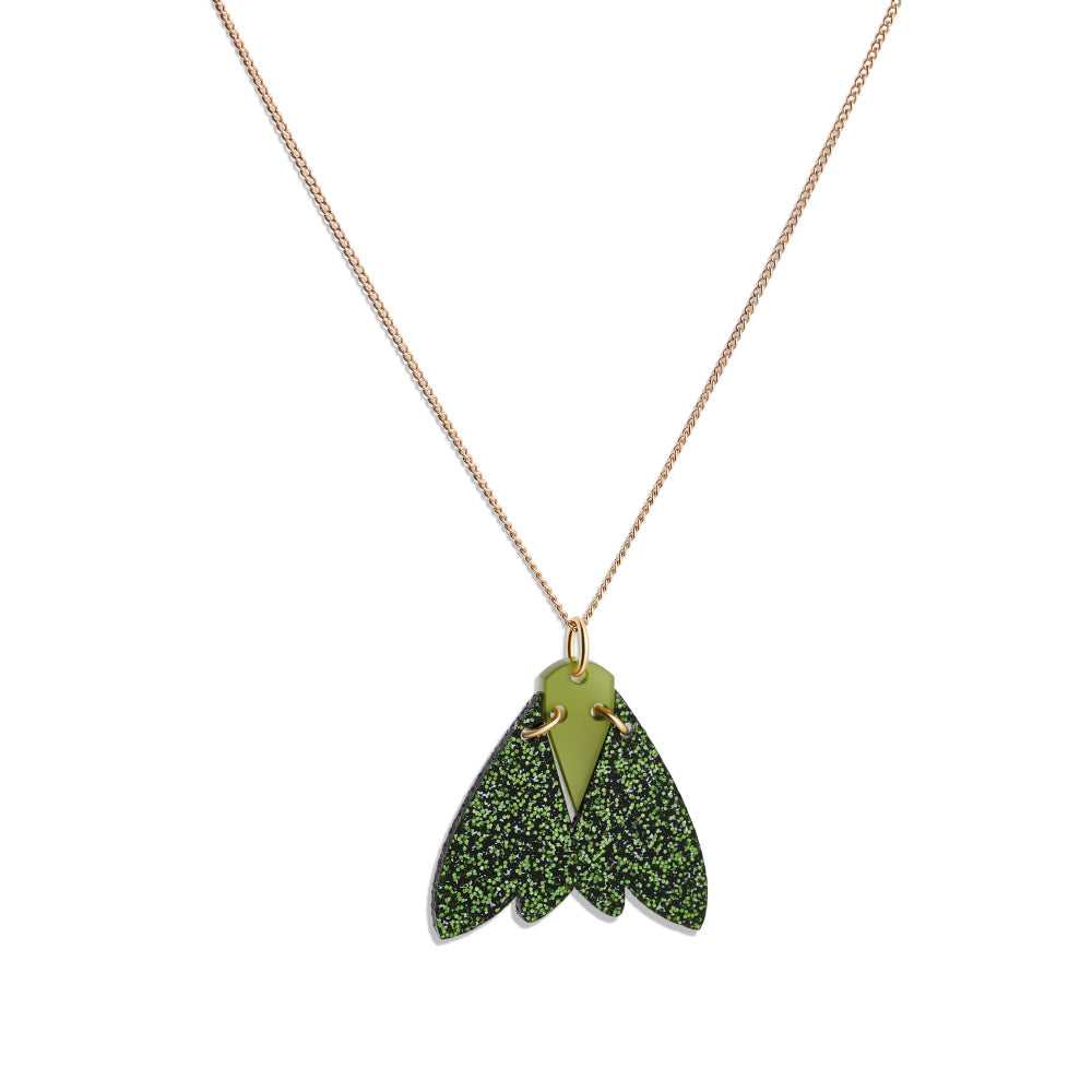 Gossamer Pendant Necklace - Forest Green Glitter – Toolally