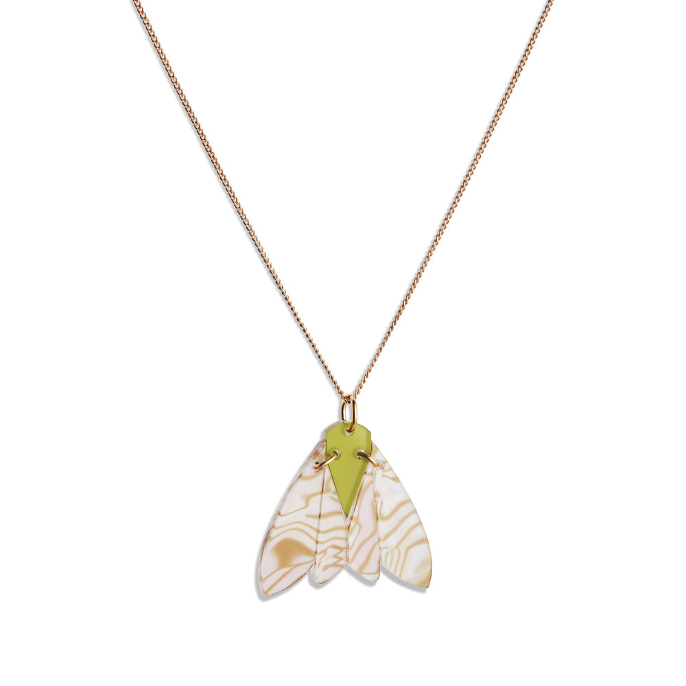 Gossamer Pendant Necklace - Shell & Lime Zest – Toolally