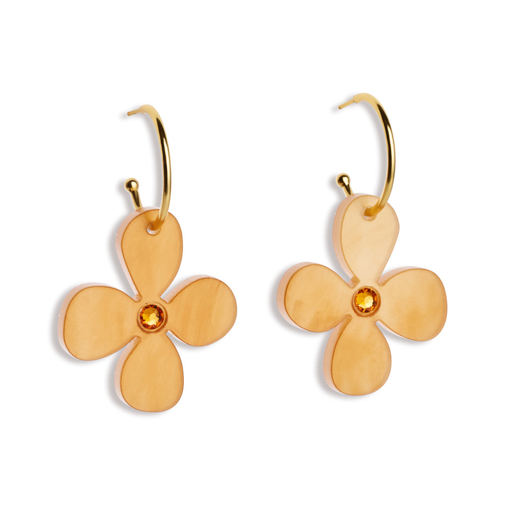 Daisy Hoop Acrylic Earrings - Summer White – Toolally