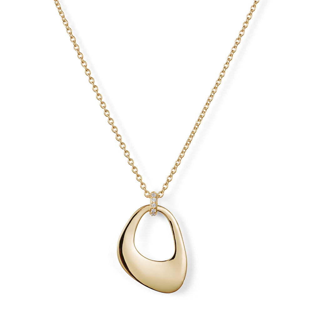 Pebble Drop Art Deco Necklace in Gold Vermeil – Toolally