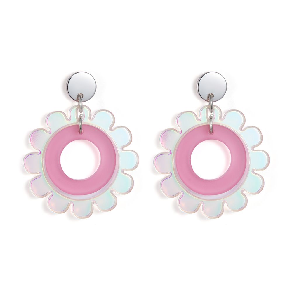Sunflower Earrings - Iridescent & Pink – Toolally