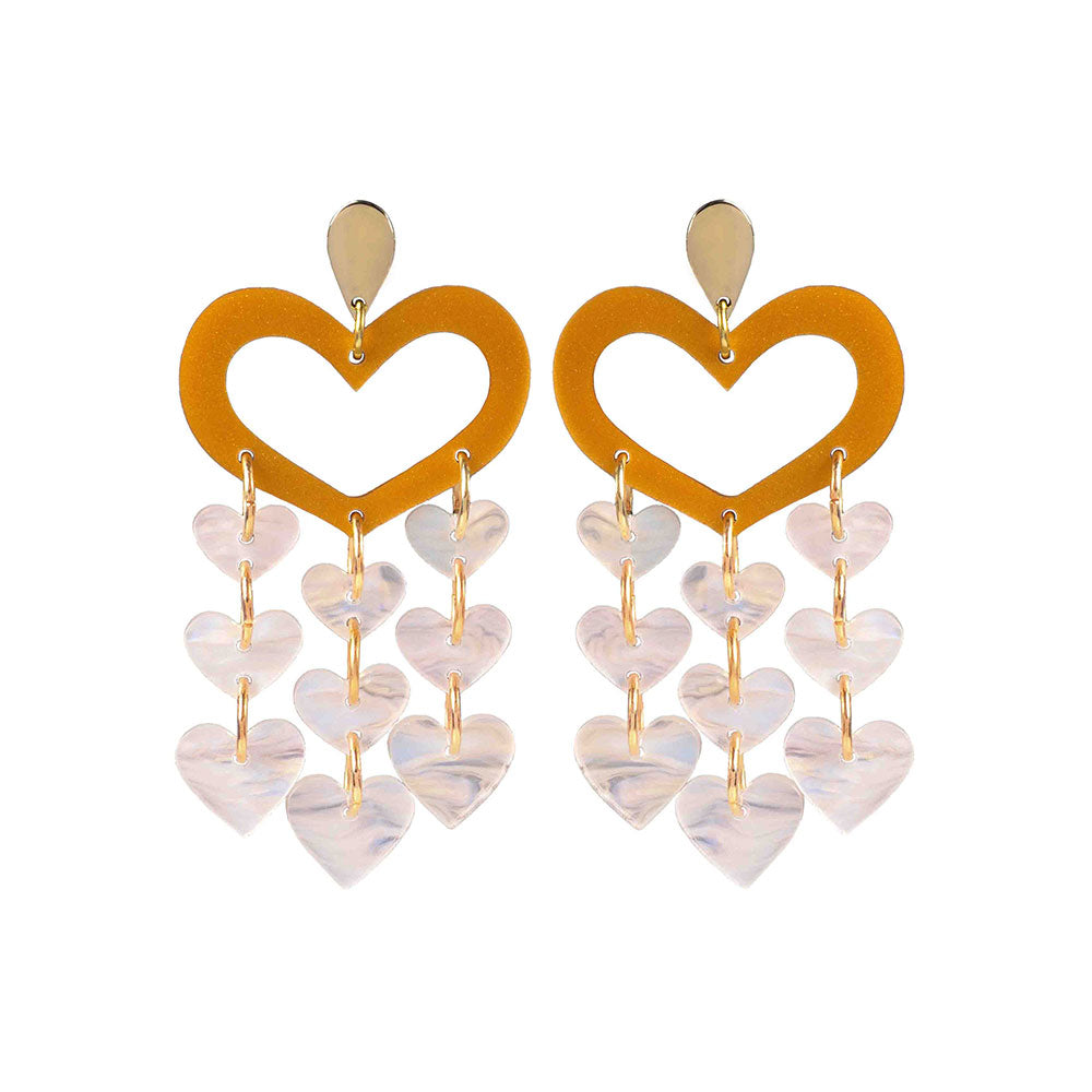 Heart Chandeliers - Gold & Mother of Pearl – Toolally