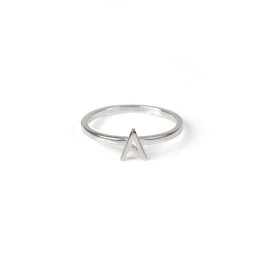 Silver Initial Stacker Ring in Sterling Silver | Alphabet Range – Toolally